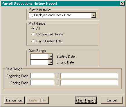 Employee Deduction History Reports